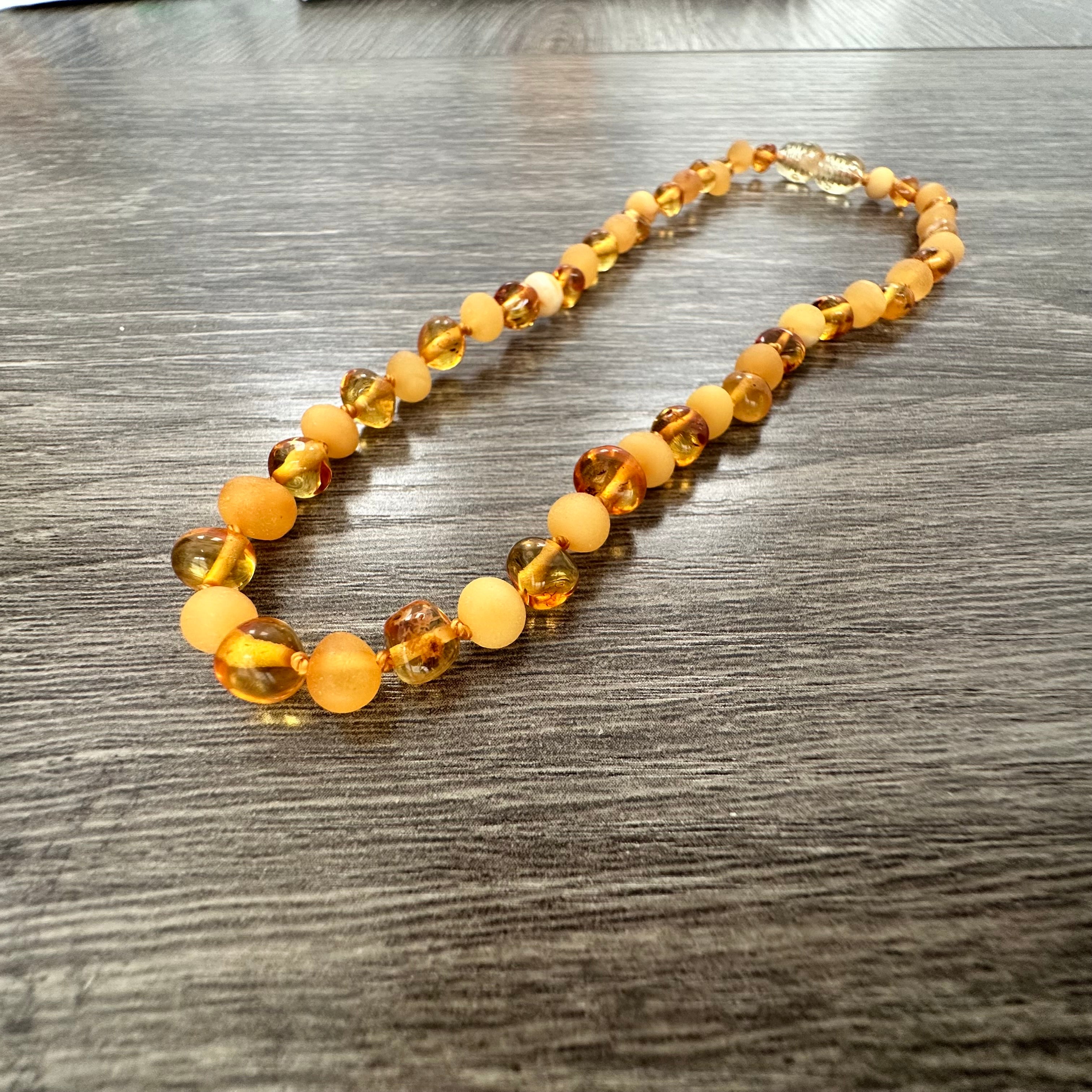 Raw Milk Polished Honey Baltic Amber Necklace - Limited Edition
