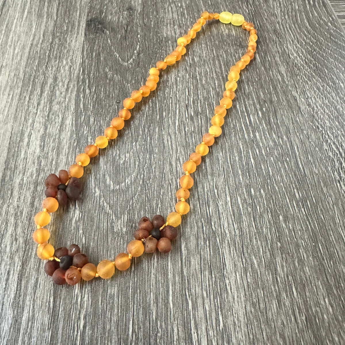 Raw Honey Flower Amber Necklace - Limited Edition