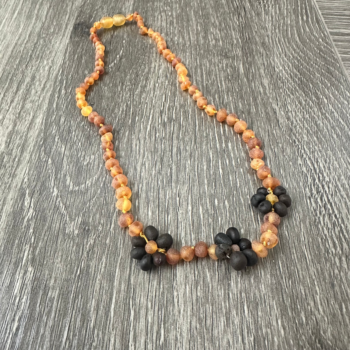 Raw Honey Flower Amber Necklace - Limited Edition
