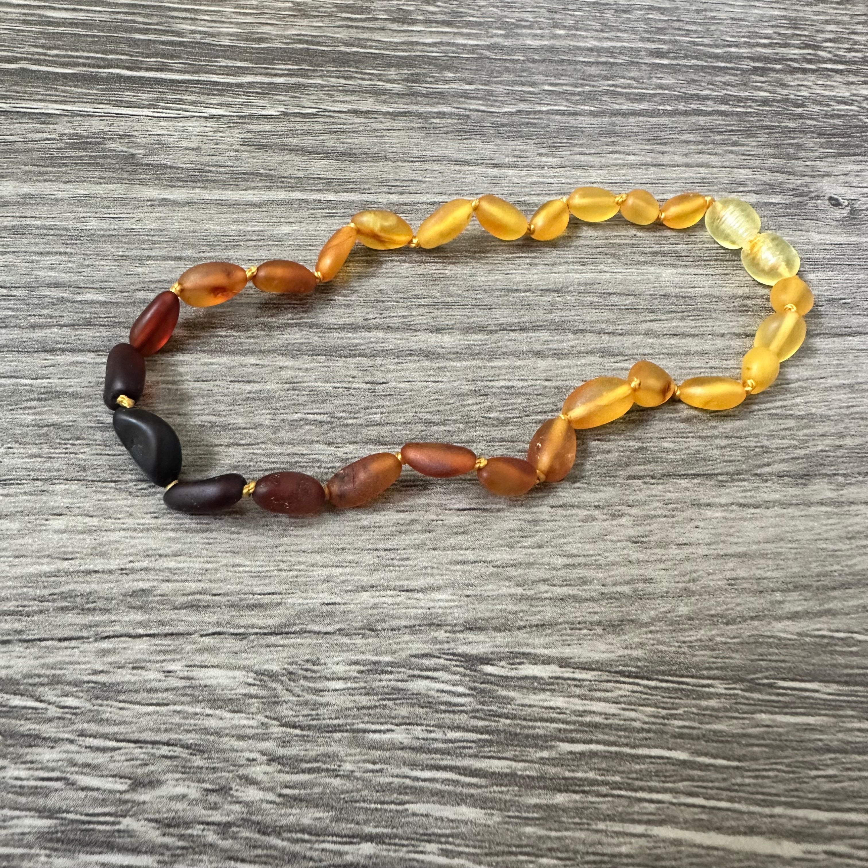 Raw Rainbow Bean Amber Necklace - Limited Edition