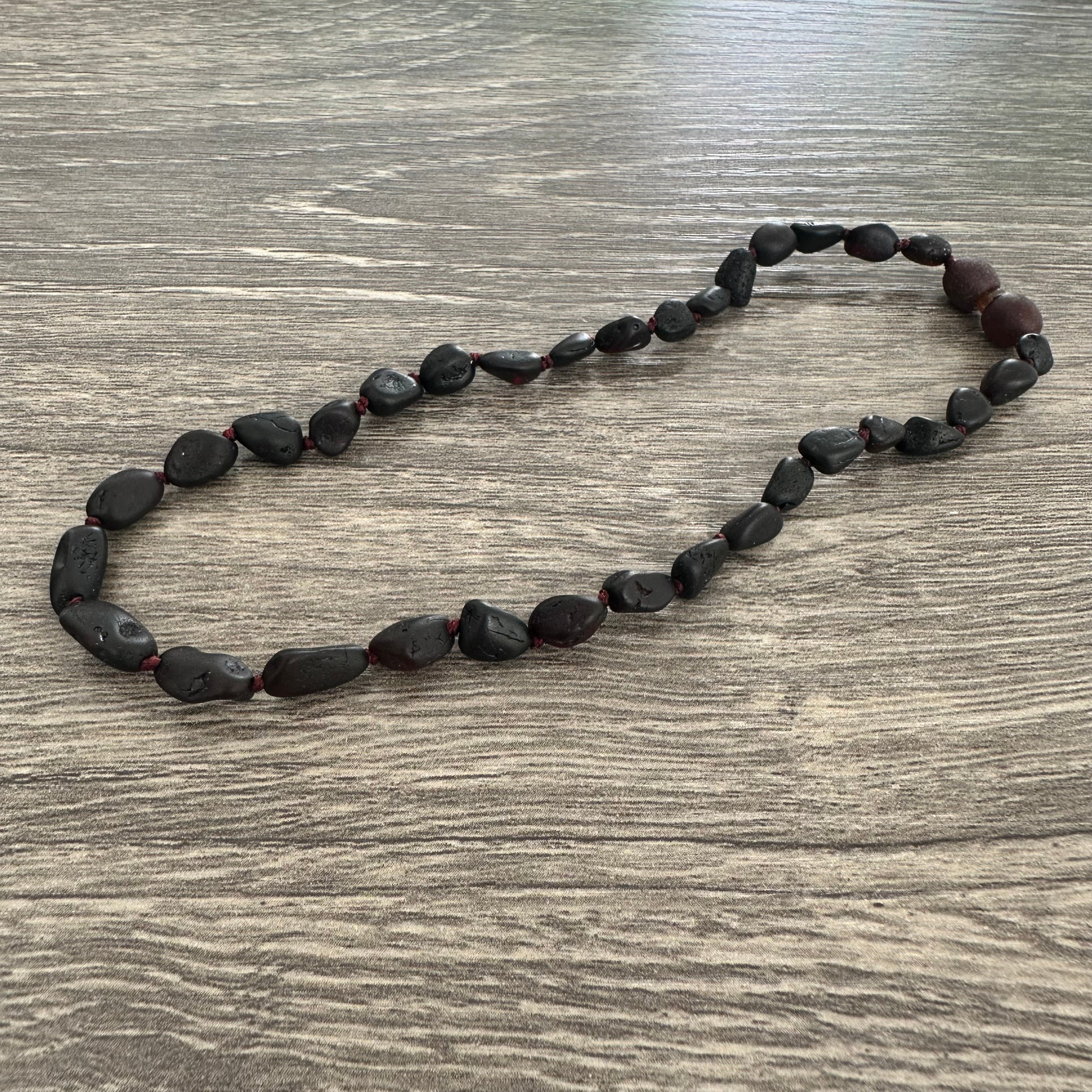 Raw Cherry Bean Amber Necklace - Limited Edition