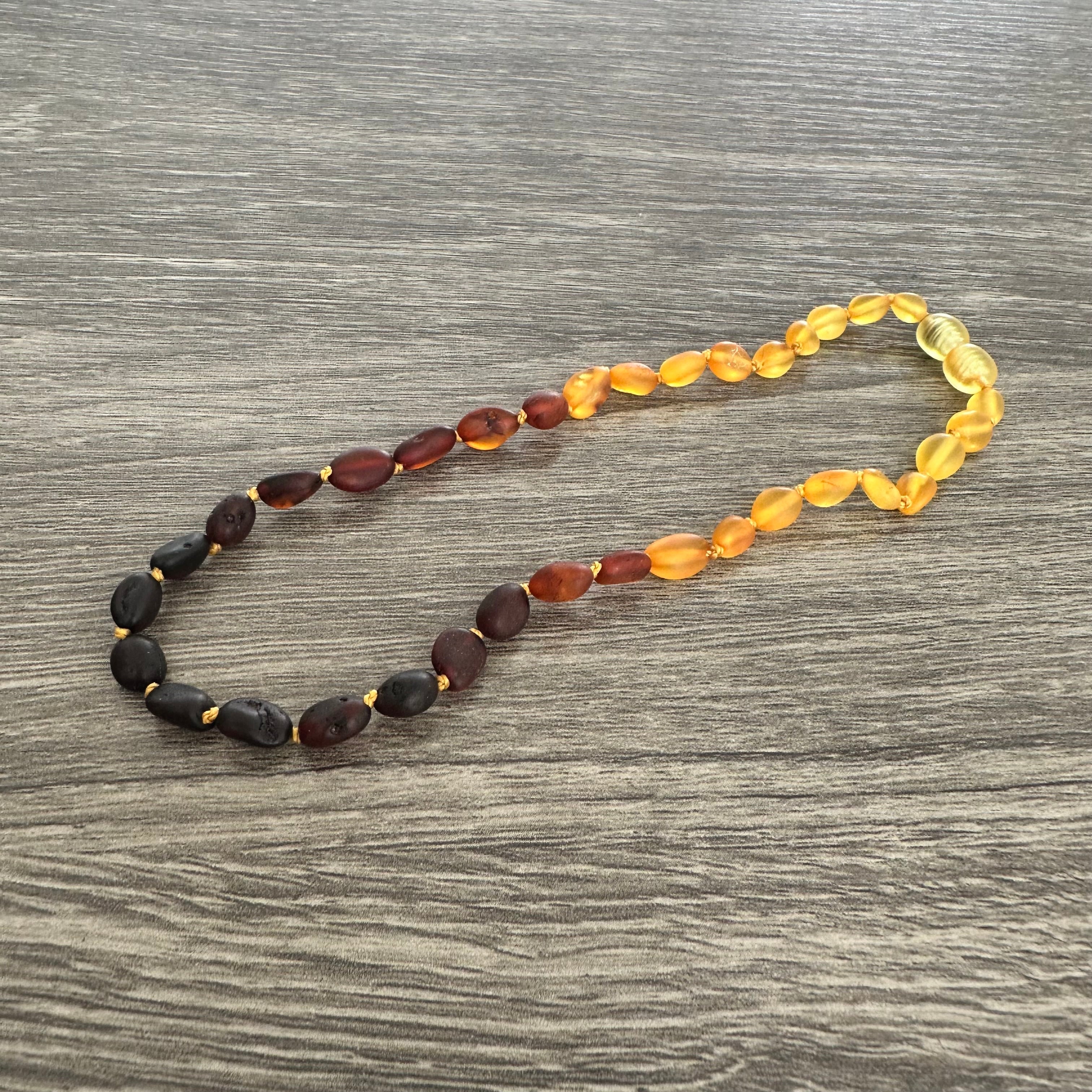Raw Rainbow Bean Amber Necklace - Limited Edition