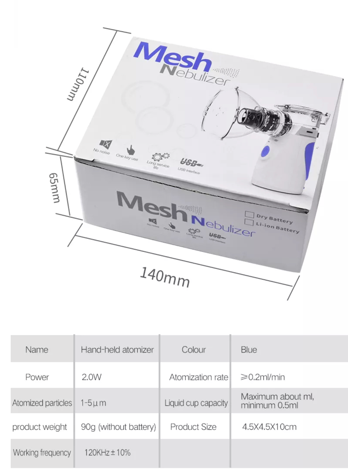 Portable Mesh Nebulizer Adult & Kids